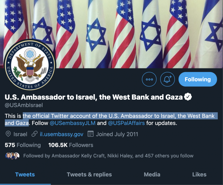 Urgent – Israël : Biden change le nom Twitter de l’ambassadeur ...